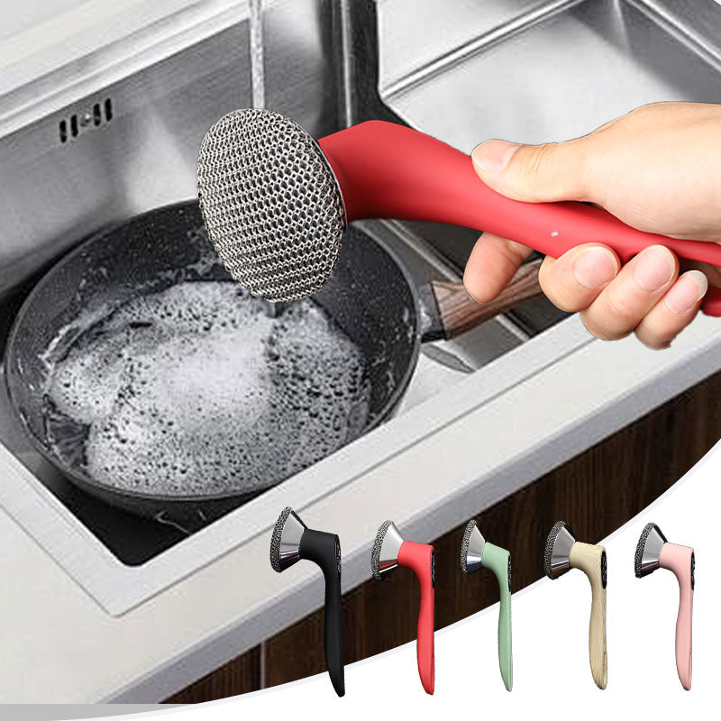 Stainless Steel Cleaning Scrubber with Long Handle – aimtoyou