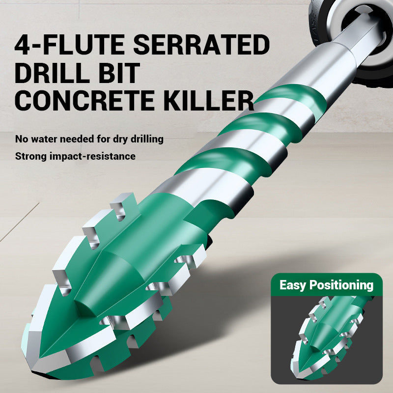Greene® 4PCS Premium 4-Flute Serrated Edge Drill Bit Set – aimtoyou