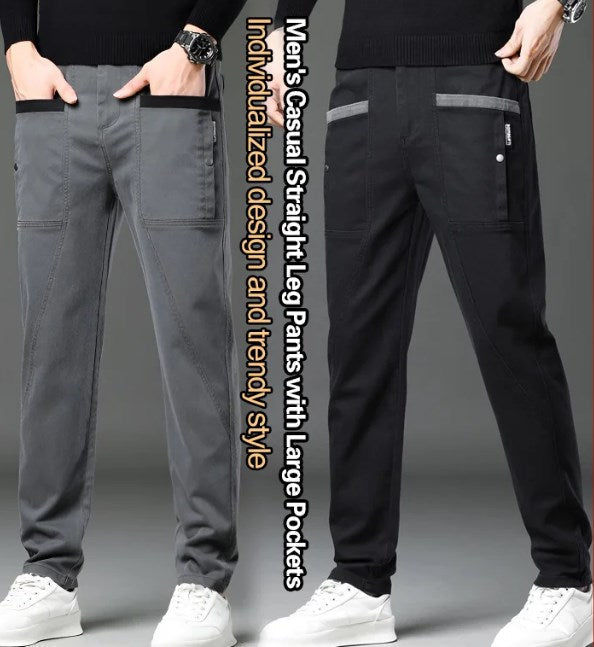 🔥Last Day Sale 50%🔥Men's Casual Stretch Straight Leg Pants with Large ...
